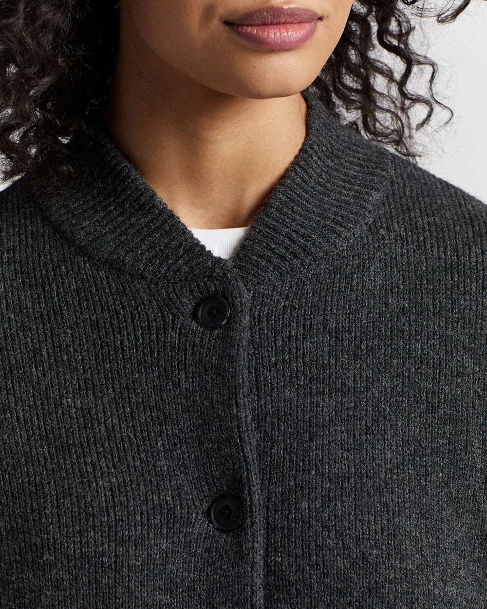 WOMEN'S LAMBSWOOL BOMBER CARDIGAN