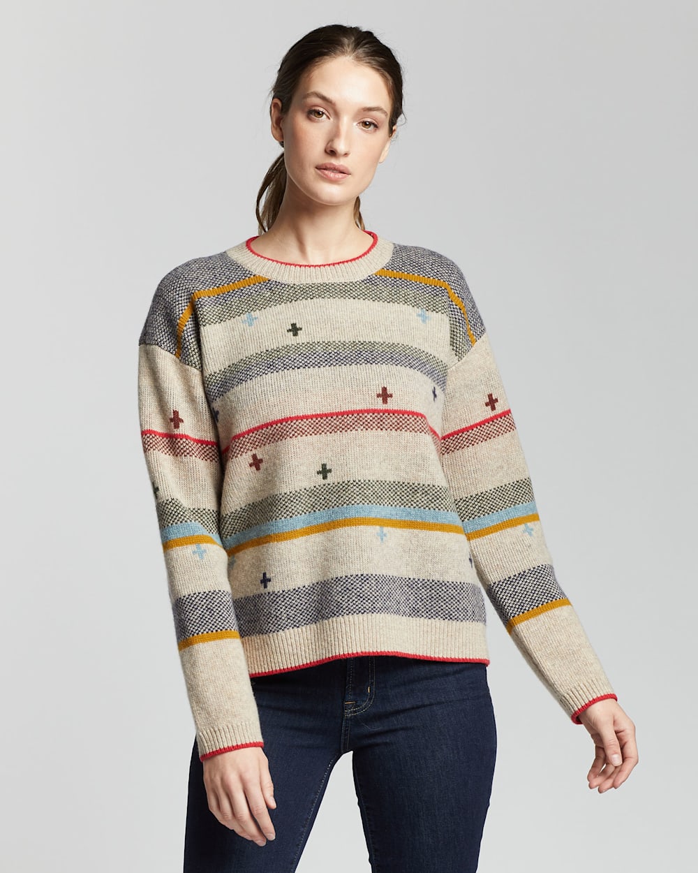 WOMEN'S BRIDGER STRIPE LAMBSWOOL SWEATER
