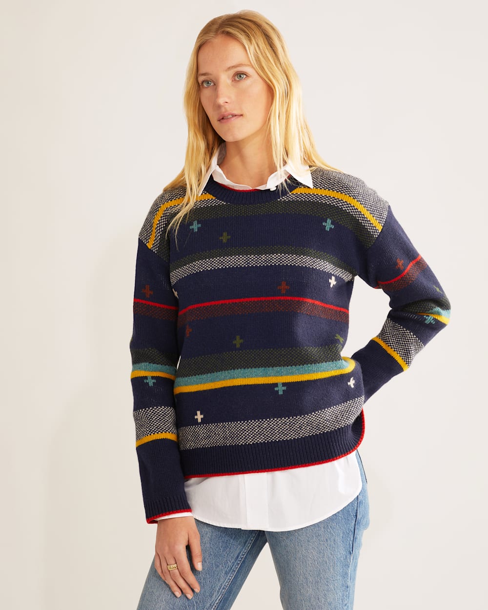 WOMEN'S BRIDGER STRIPE LAMBSWOOL SWEATER | Pendleton