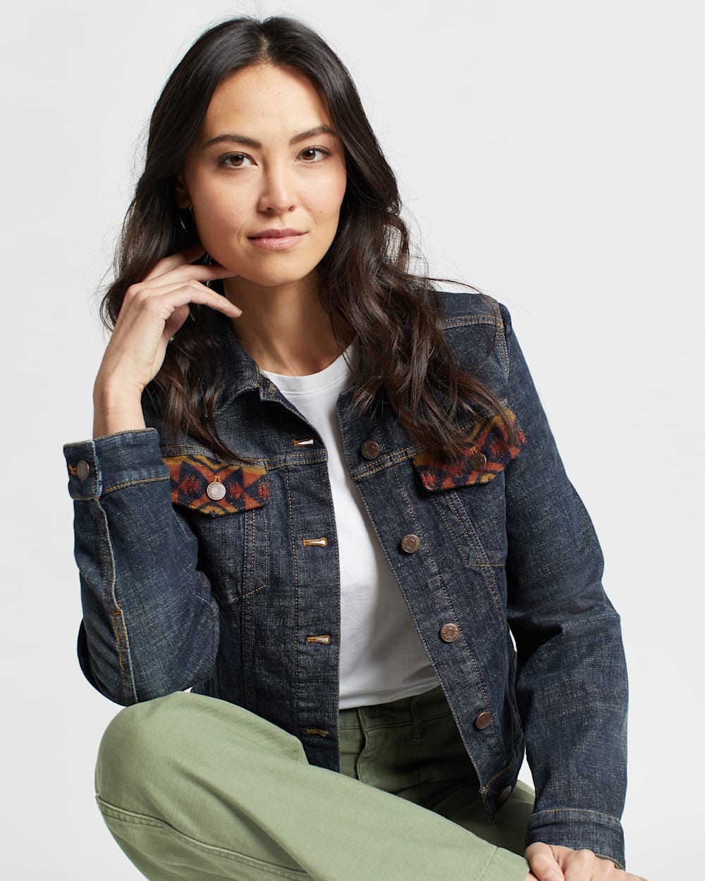 WOMEN'S DENIM/WOOL JEAN JACKET