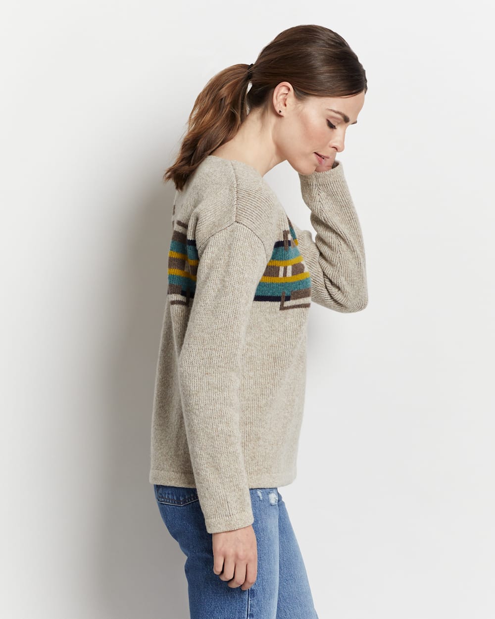 WOMEN'S DROP-SHOULDER LAMBSWOOL SWEATER | Pendleton