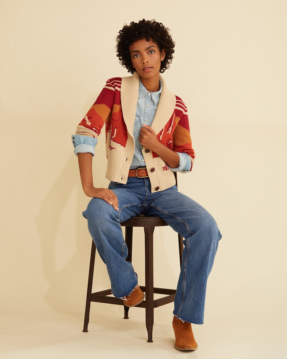 WOMEN'S WESTERN SCENIC COTTON CARDIGAN | Pendleton