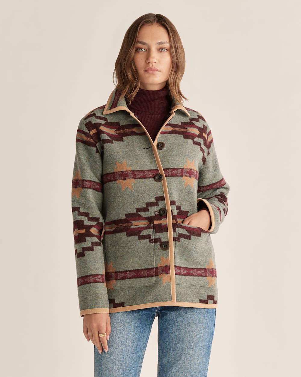 Stay Warm with Women's Reversible Wool Barn Coat | Pendleton