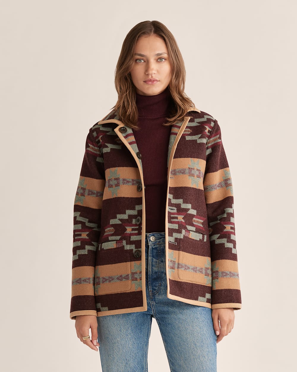 Stay Warm with Women's Reversible Wool Barn Coat | Pendleton