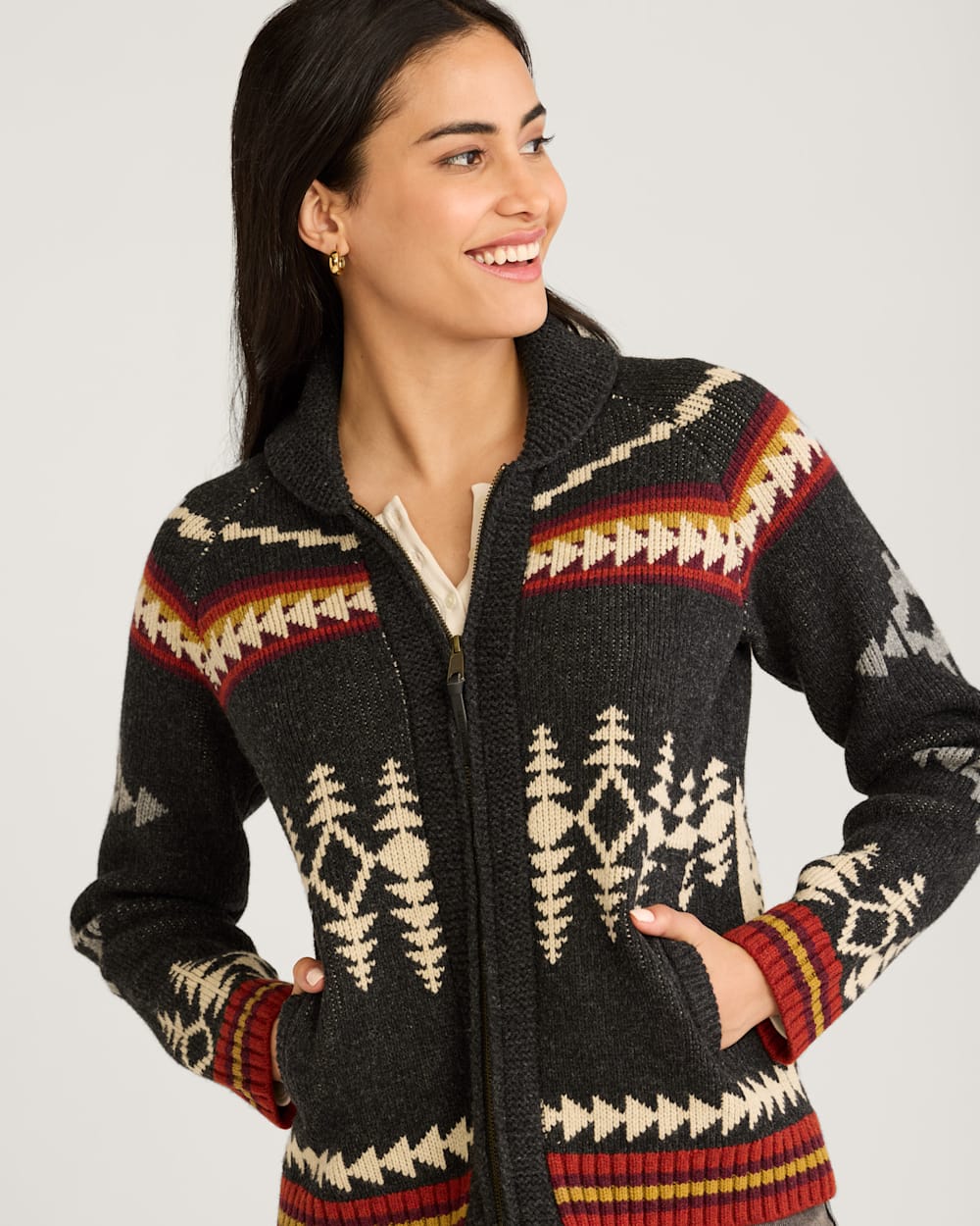 Shop Women's Alpine Lambswool Zip Cardigan for Warm Stylish Look ...