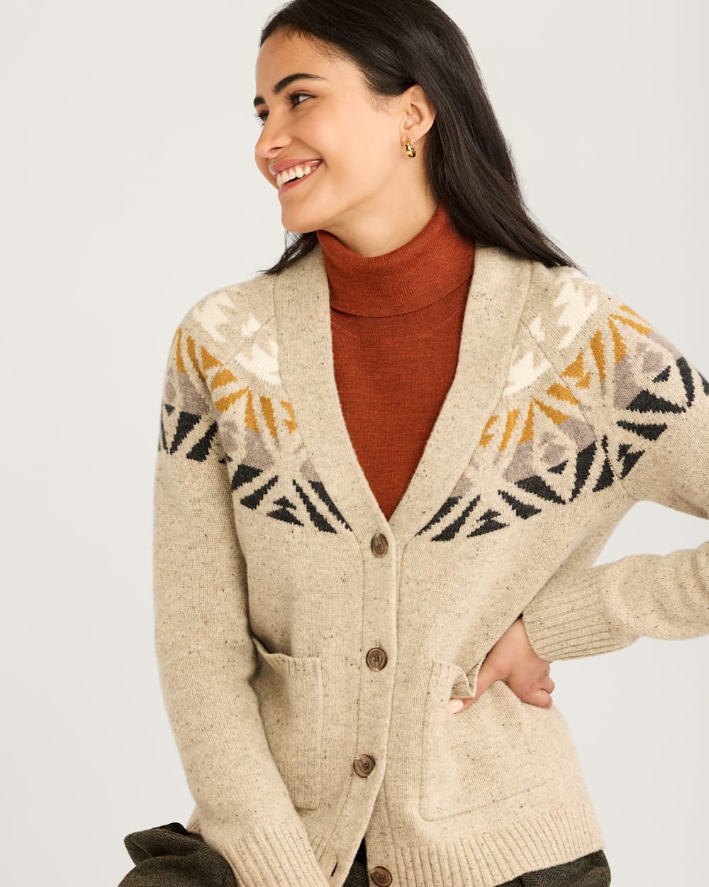 Shop Women's Fair Isle Merino Cardigan for Classic Heritage Look ...