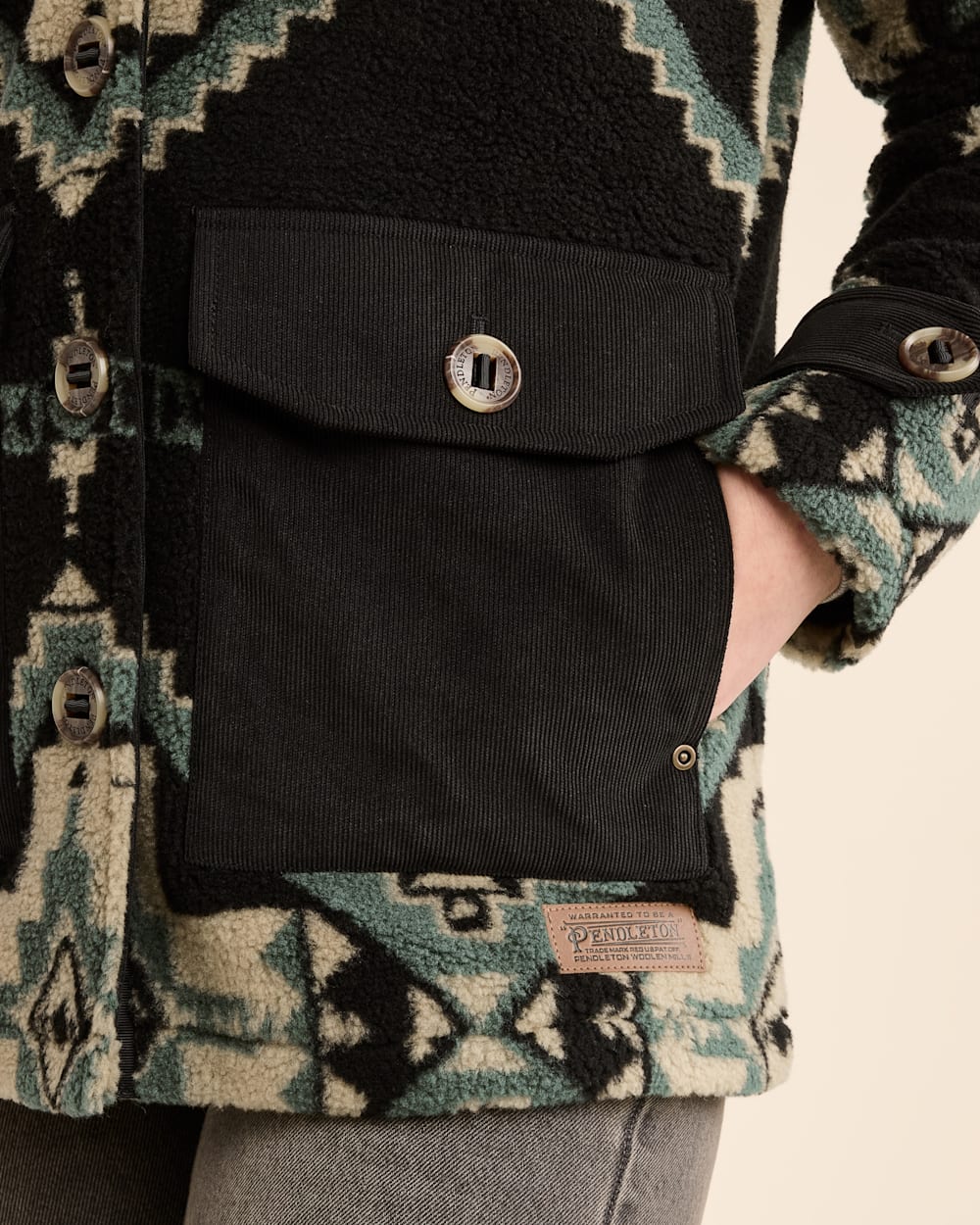 Shop Women's Lodge Pine Fleece Barn Coat | Pendleton