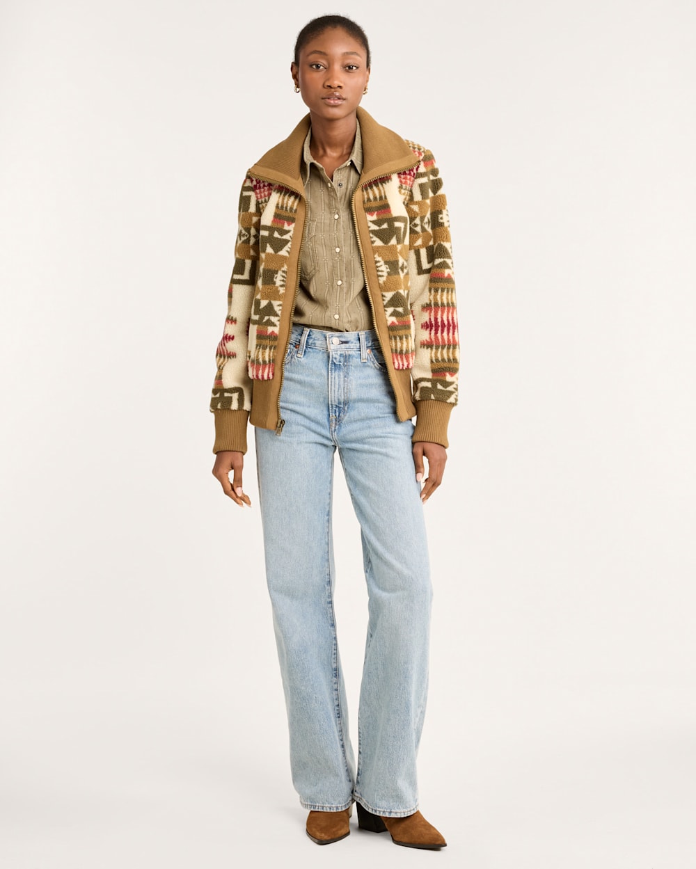 WOMEN'S FOXGLOVE FLEECE BOMBER JACKET | Pendleton
