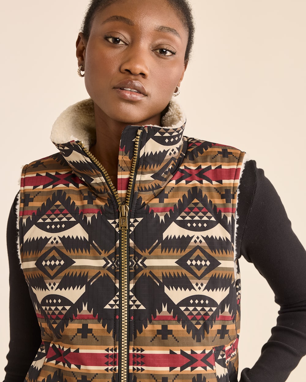WOMEN'S HEMLOCK FLEECE-LINED RIPSTOP VEST | Pendleton