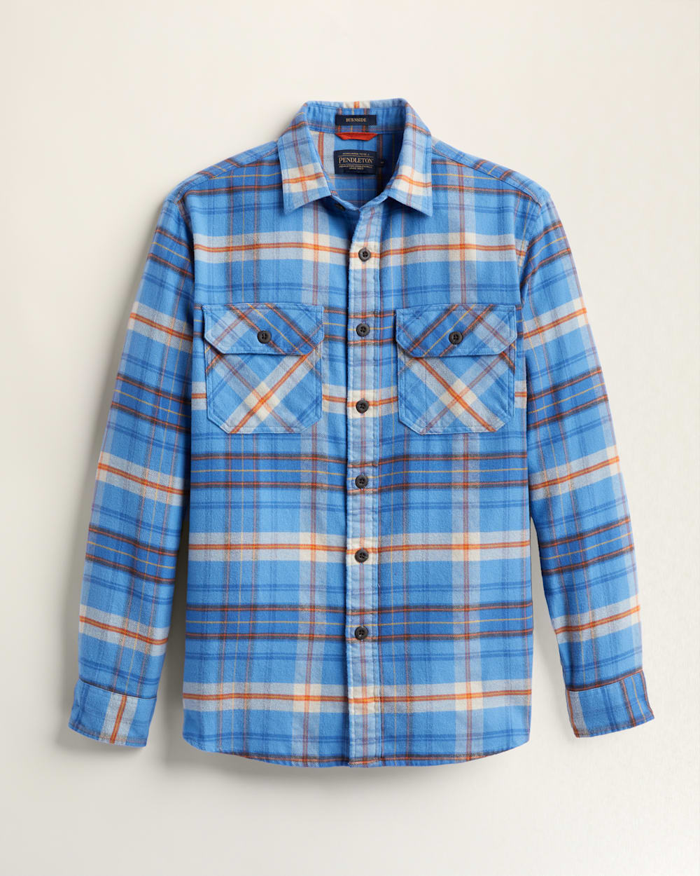 Men's Blue Plaid Burnside Double-Brushed Flannel Shirt | Pendleton