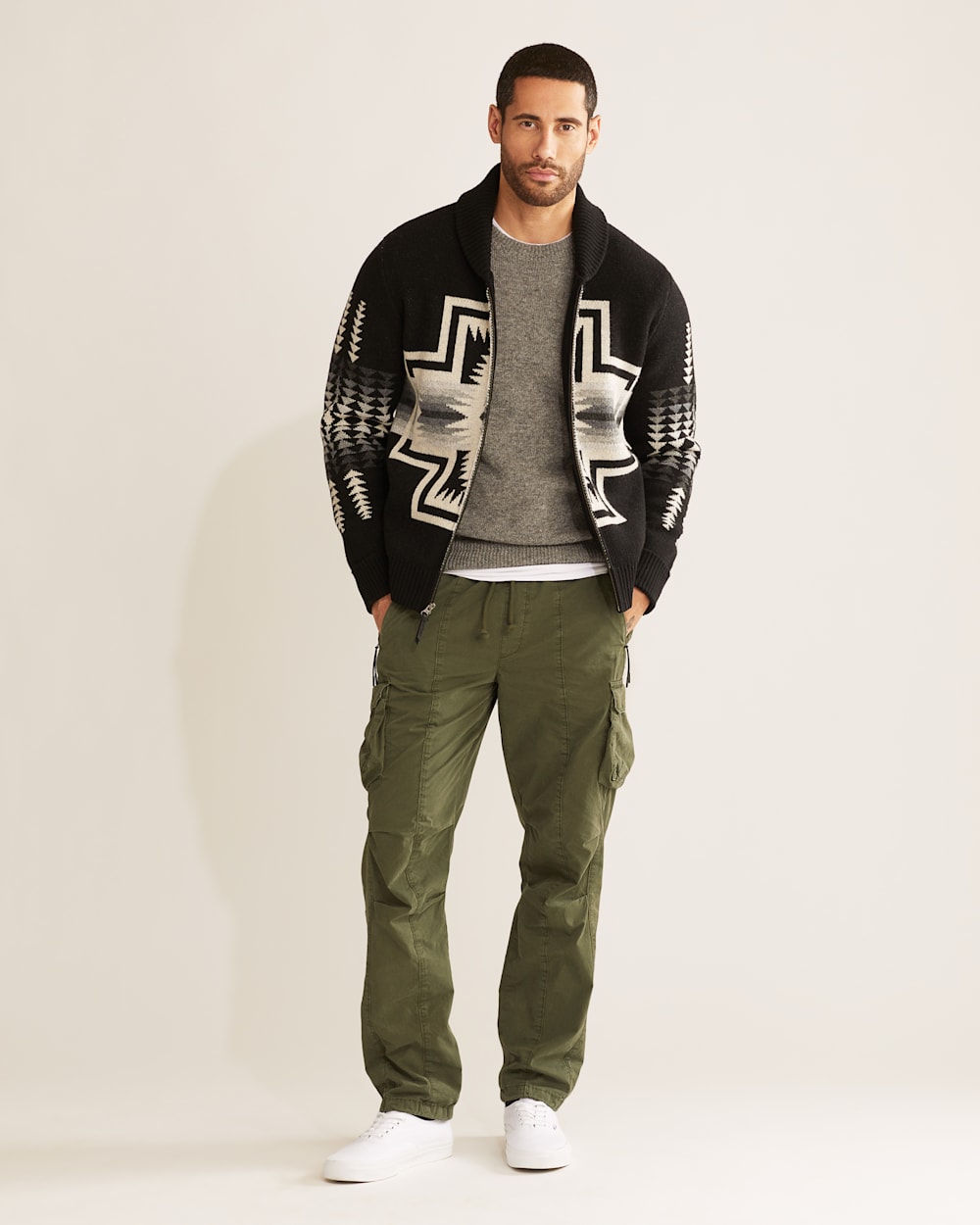 Stay Stylish and Cozy in Men's Harding Zip Lambswool Cardigan | Pendleton