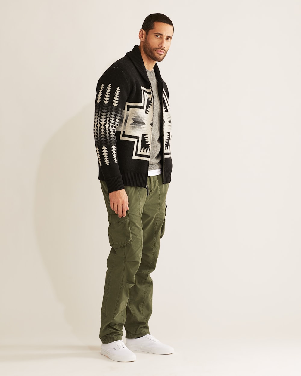 Stay Stylish and Cozy in Men's Harding Zip Lambswool Cardigan | Pendleton