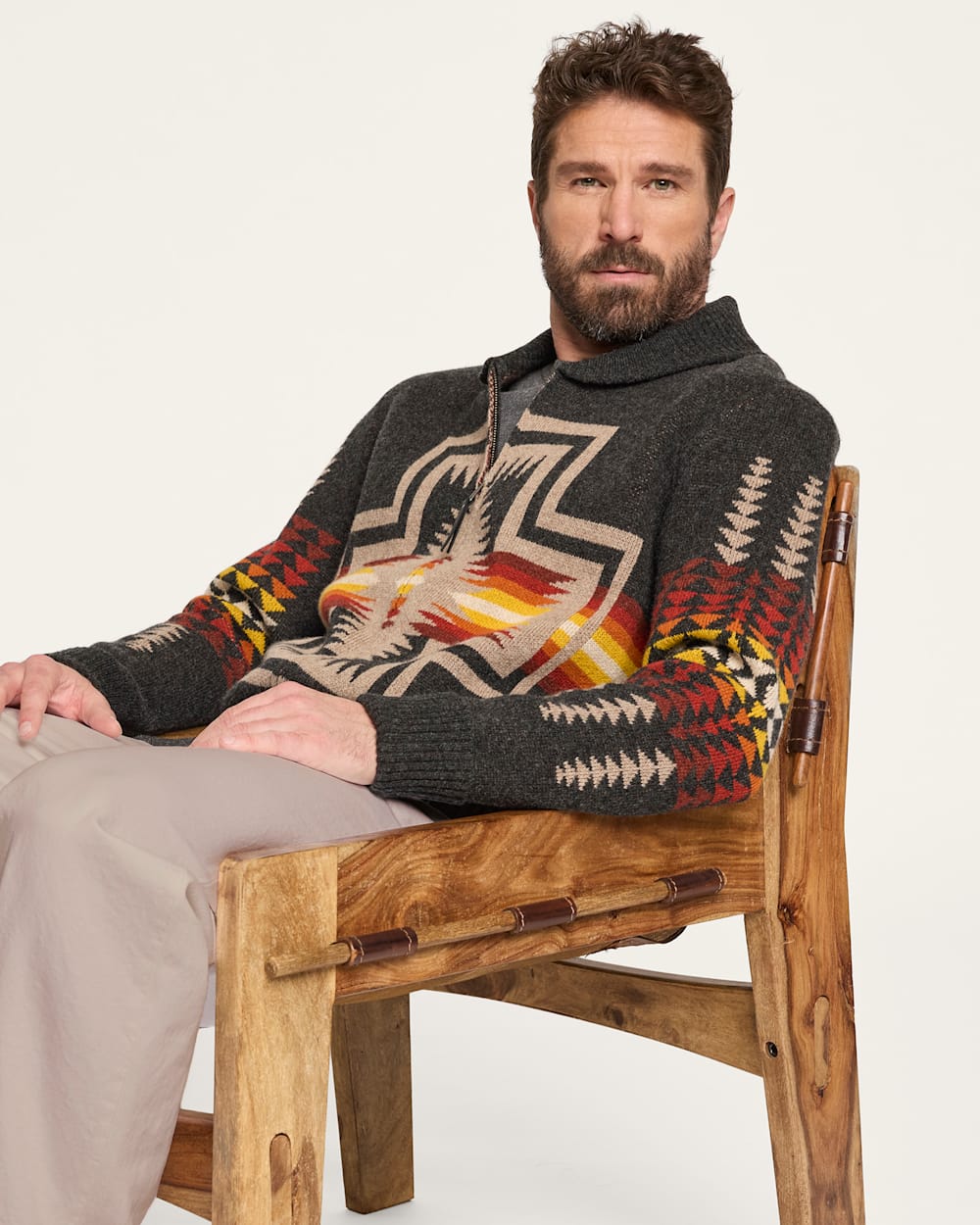 Stay Stylish and Cozy in Men's Harding Zip Lambswool Cardigan | Pendleton