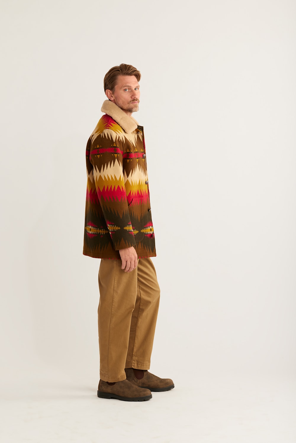 MEN'S BROWNSVILLE SHEARLING-COLLAR WOOL COAT | Pendleton