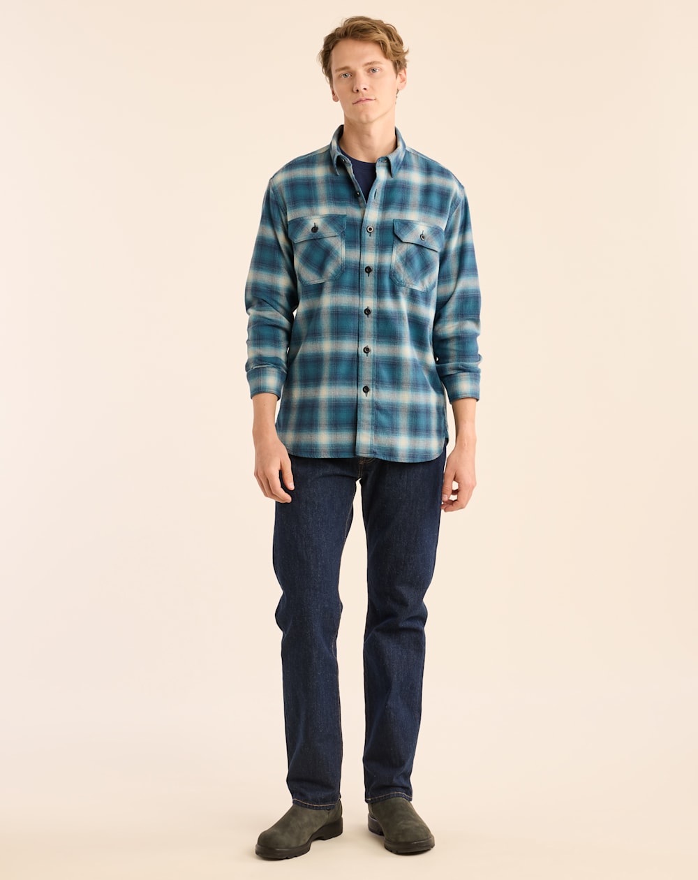MEN'S PLAID BURNSIDE DOUBLEBRUSHED FLANNEL SHIRT | Pendleton