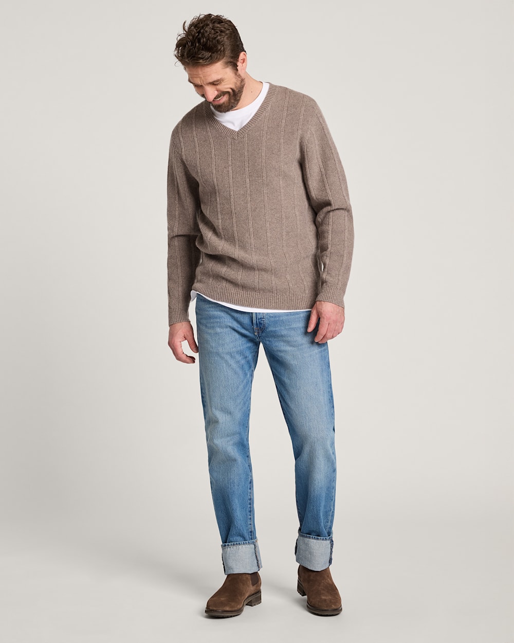 Shop Men's Mixed Stitch Merino V-Neck in Sweaters | Pendleton