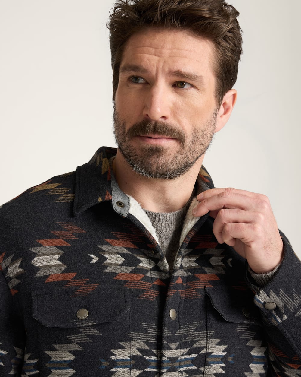 Men's Wyeth Falls Cotton Chamois Sherpa Lined Shirt Jacket | Pendleton