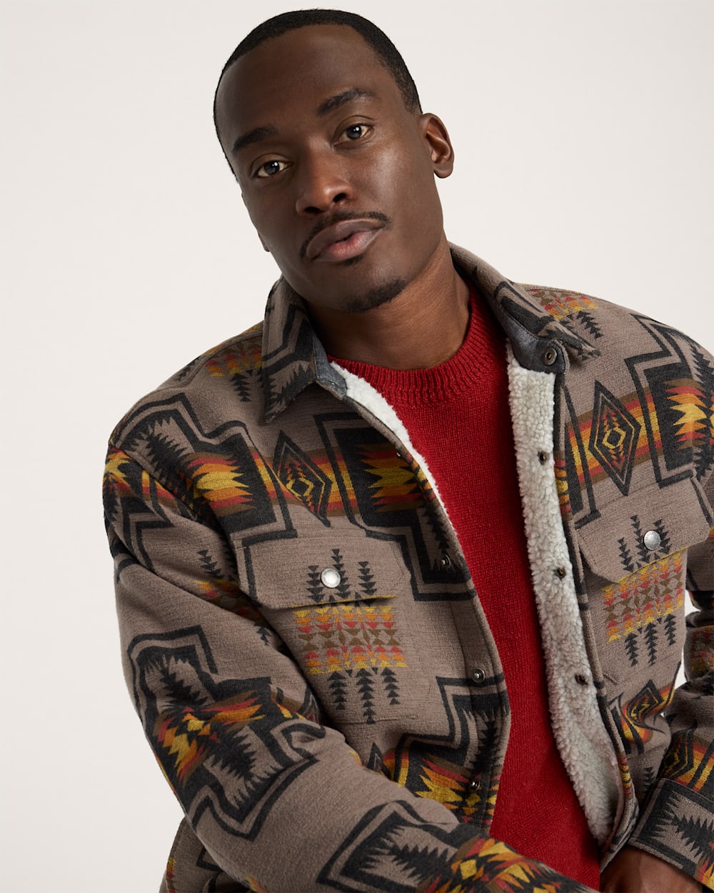 Buy Men's Harding Cotton Chamois Sherpa Lined Shirt Jacket | Pendleton
