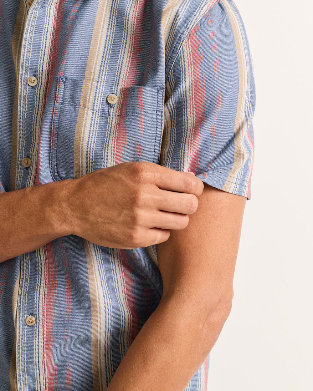 Shop Men's Short-Sleeve Stripe Cotton Bayside Shirt | Pendleton