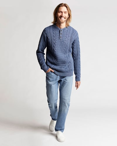 MEN'S COTTON CABLE HENLEY SWEATER | Pendleton