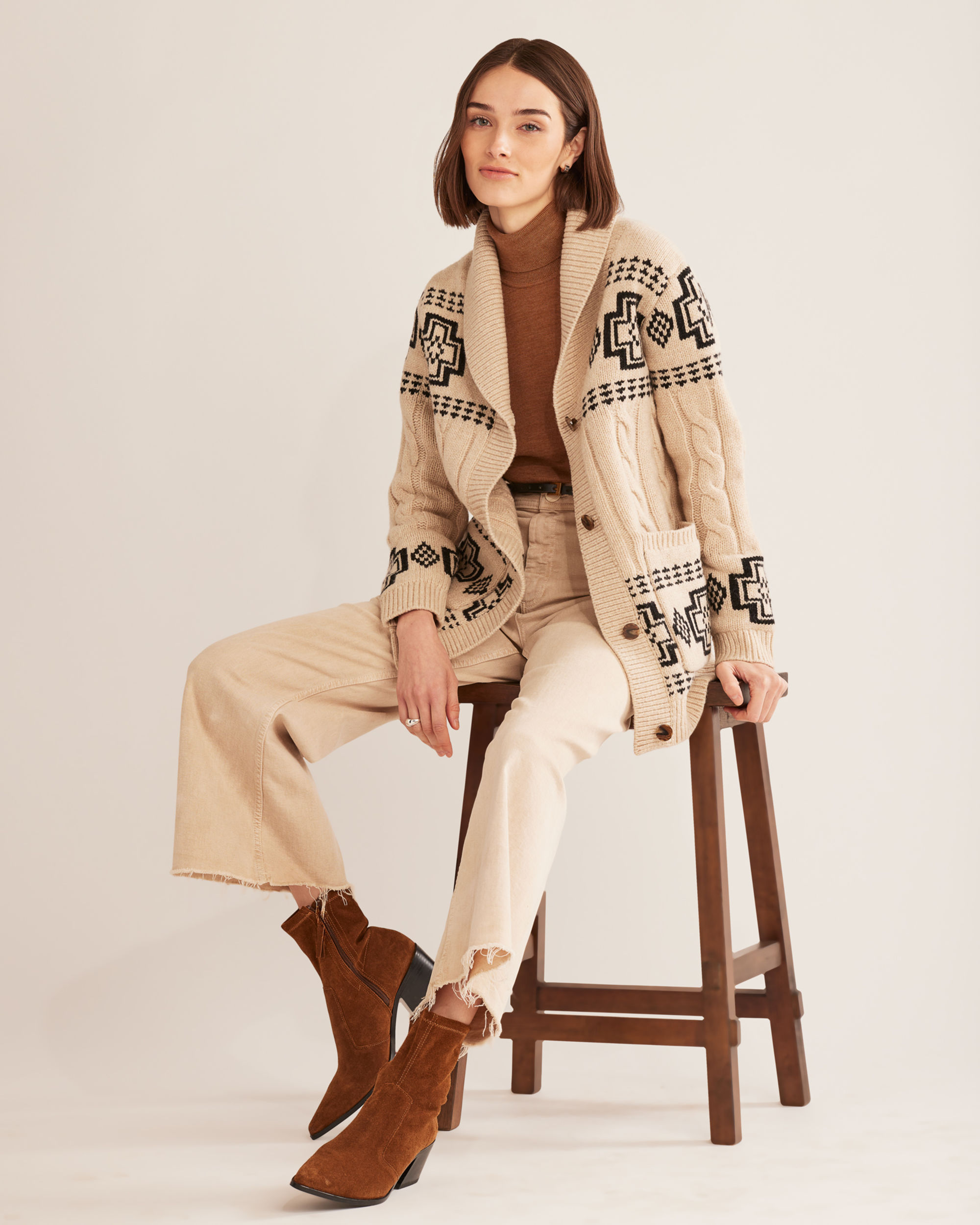 Women's Harding Lambswool Cable Cardigan | Pendleton