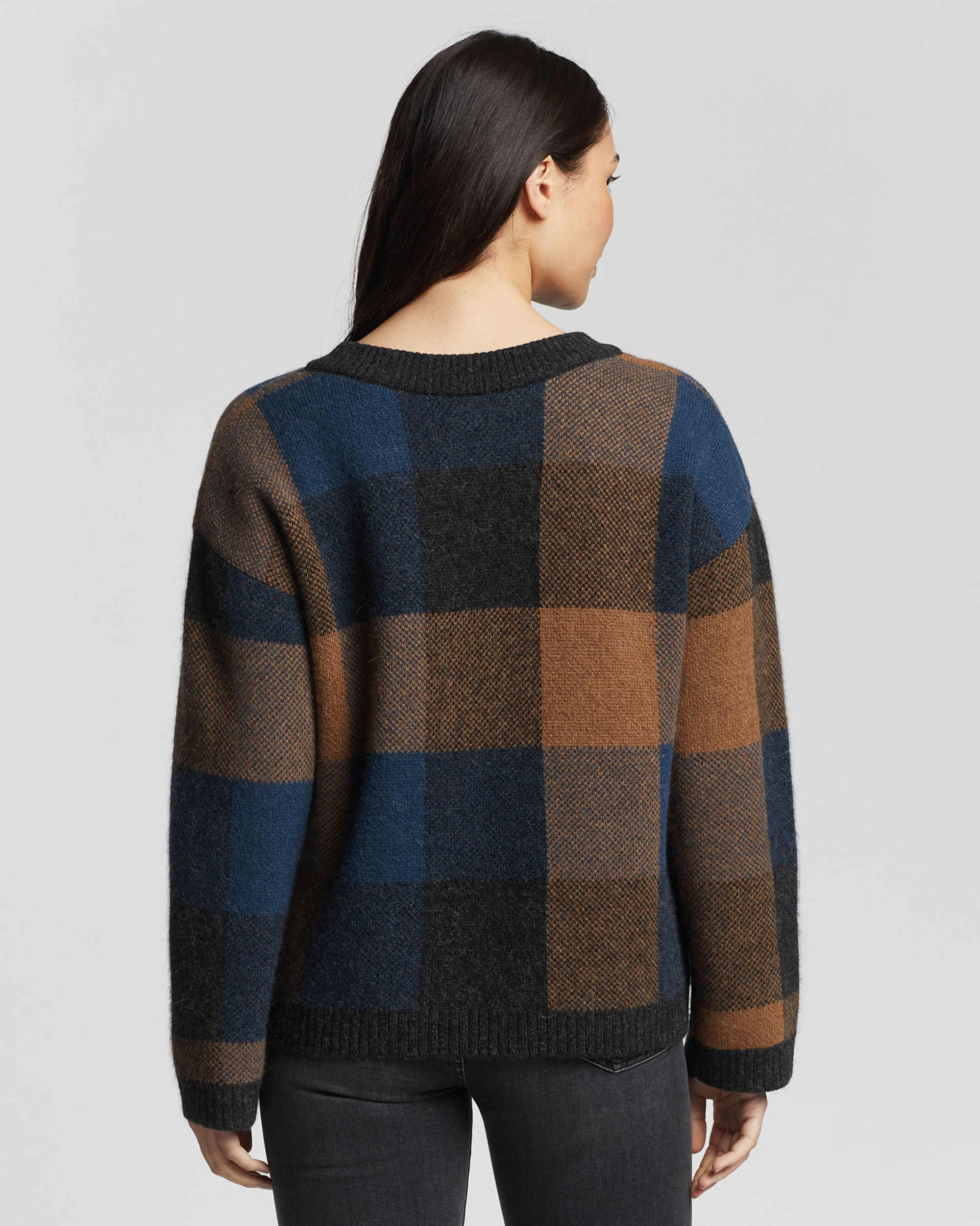 WOMEN'S ALPACA CHECK SWEATER