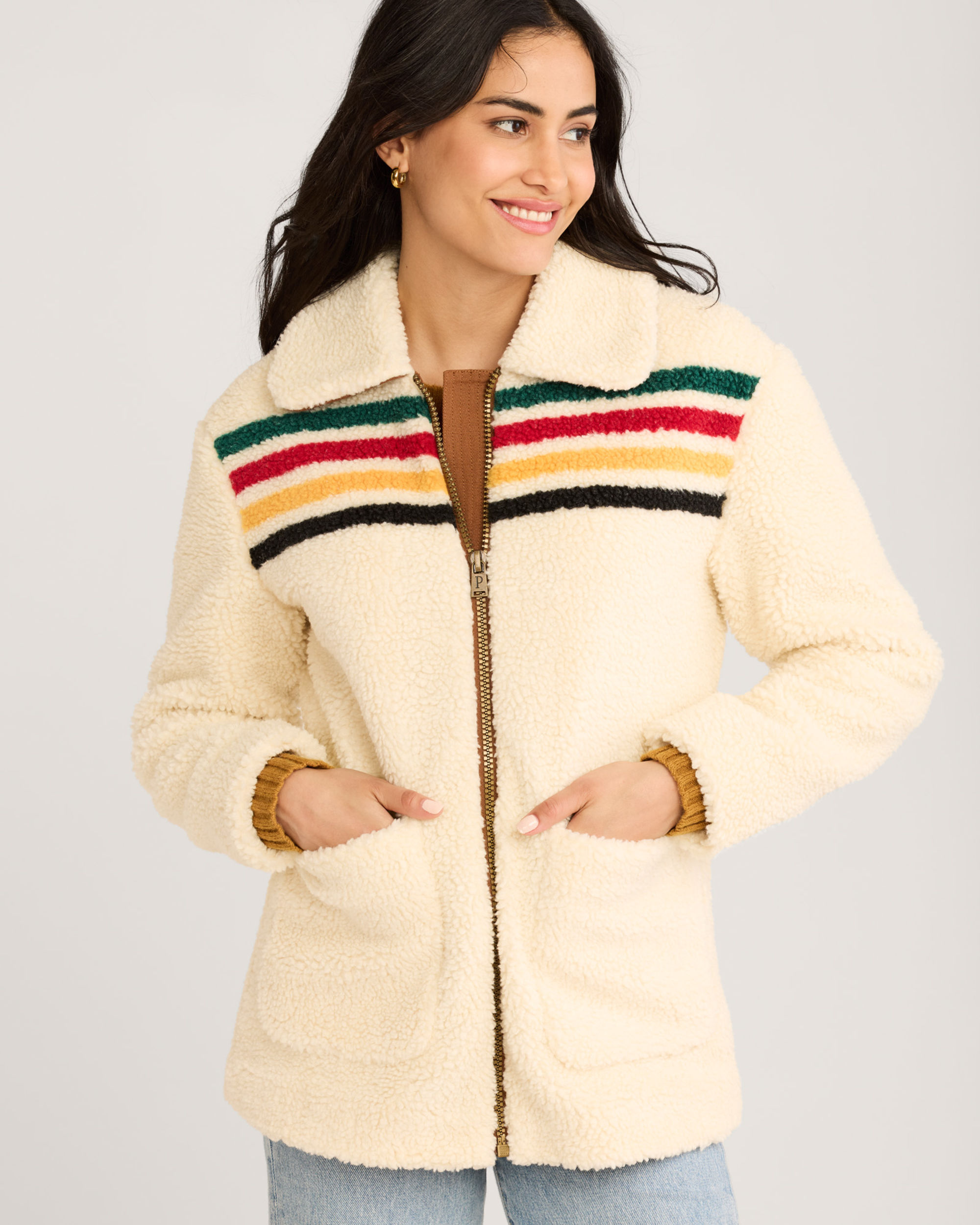 Women's Glacier Sunset Sherpa Fleece Jacket | Pendleton