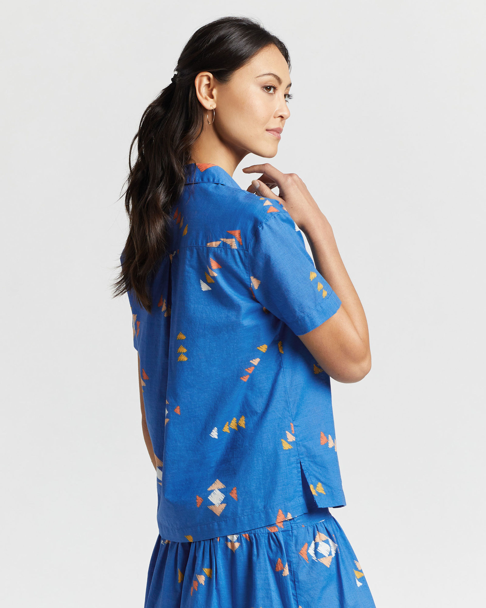 Women's Short-Sleeve Cotton Camp Shirt