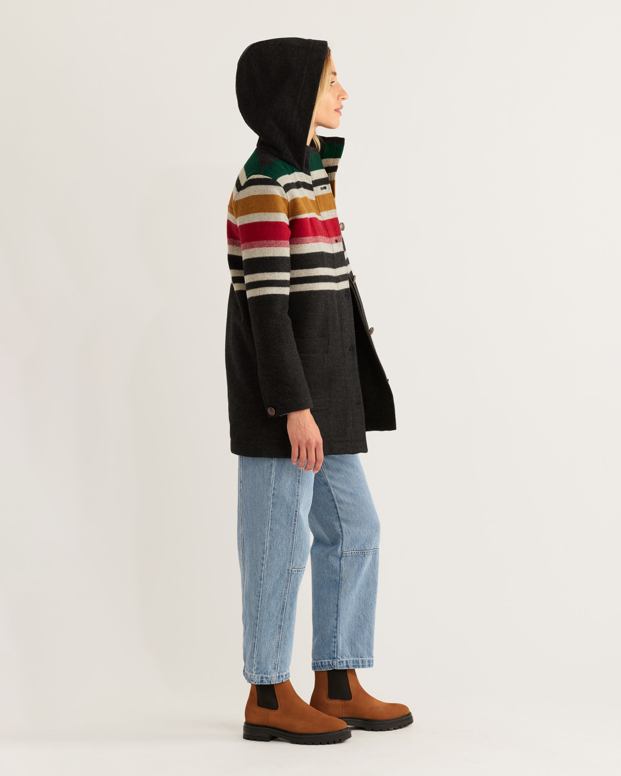 WOMEN'S CAMP STRIPE WOOL QUILTED PARKA | Pendleton