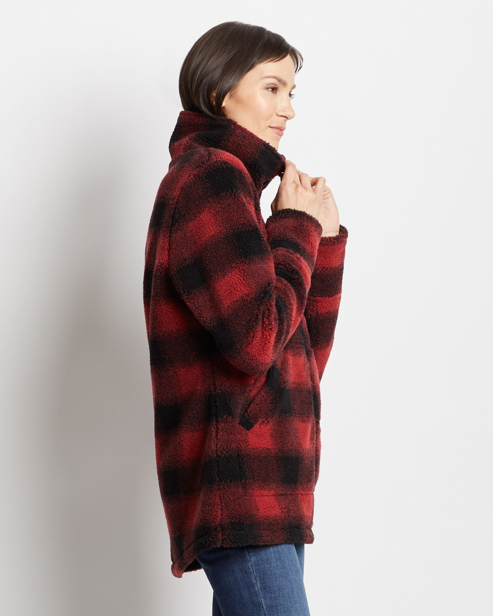 Women's Alder Berber Fleece Jacket, Red Buffalo