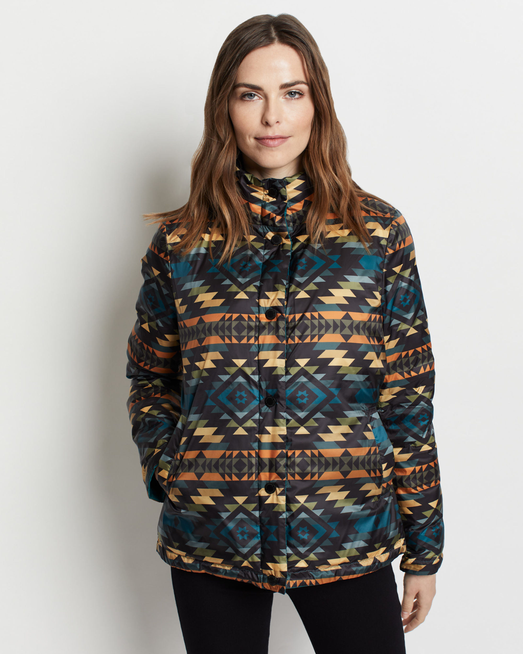 Black Pueblo Dwelling Women's Reversible Jacket | Pendleton