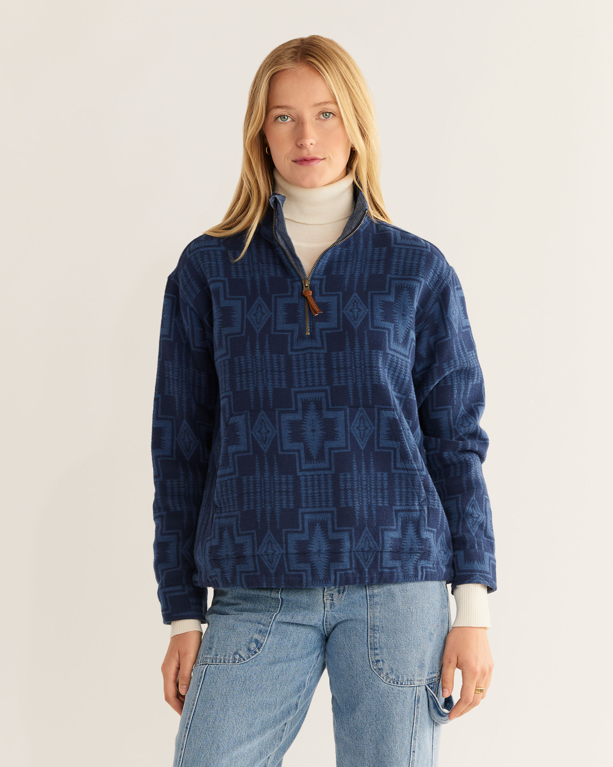 Stay Warm in the Women's Doublesoft Half-Zip Pullover | Pendleton