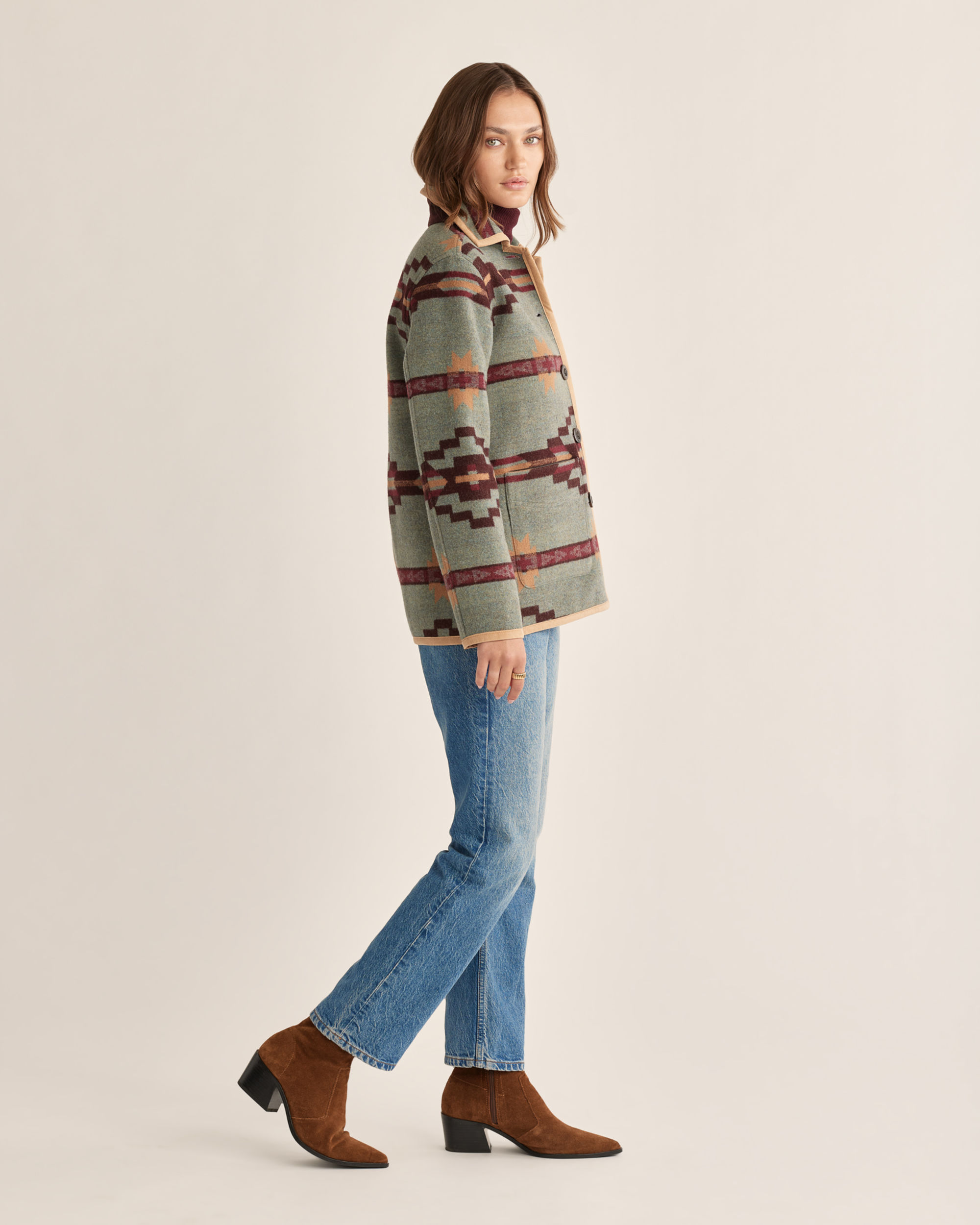 Stay Warm with Women's Reversible Wool Barn Coat | Pendleton