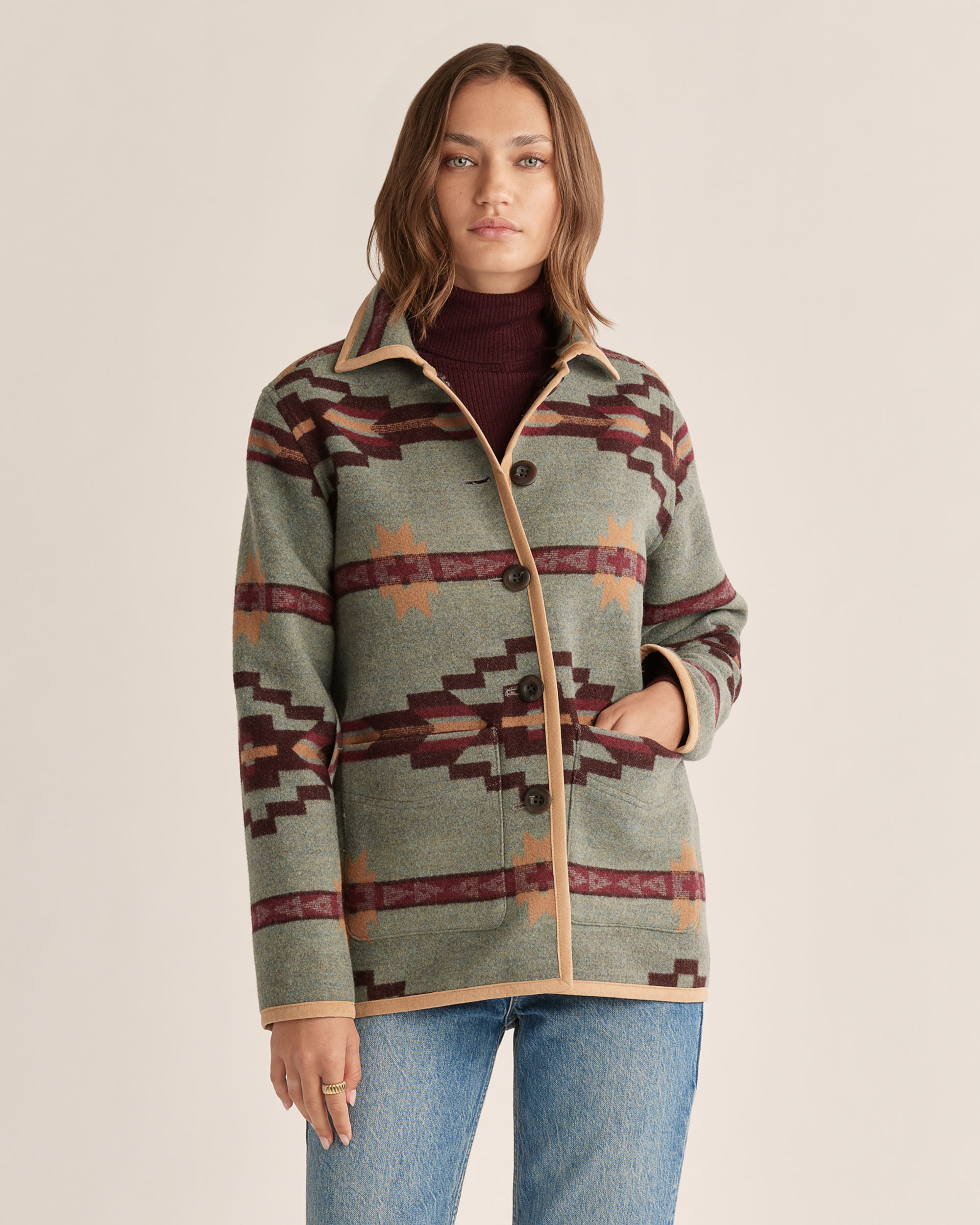 Stay Warm with Women's Reversible Wool Barn Coat | Pendleton