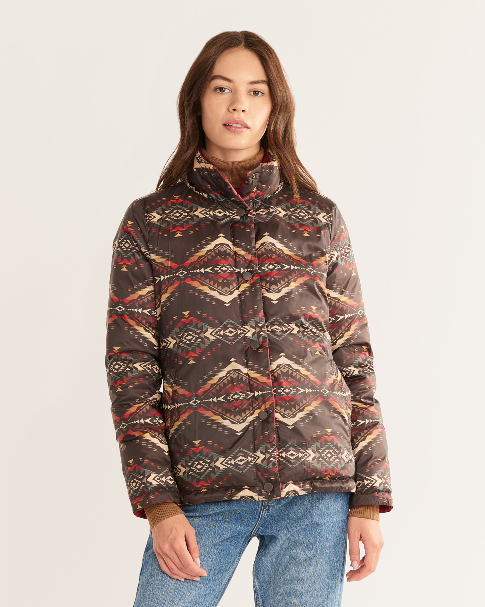 Stay Warm & Stylish: Women's Packable Down Reversible Jacket | Pendleton