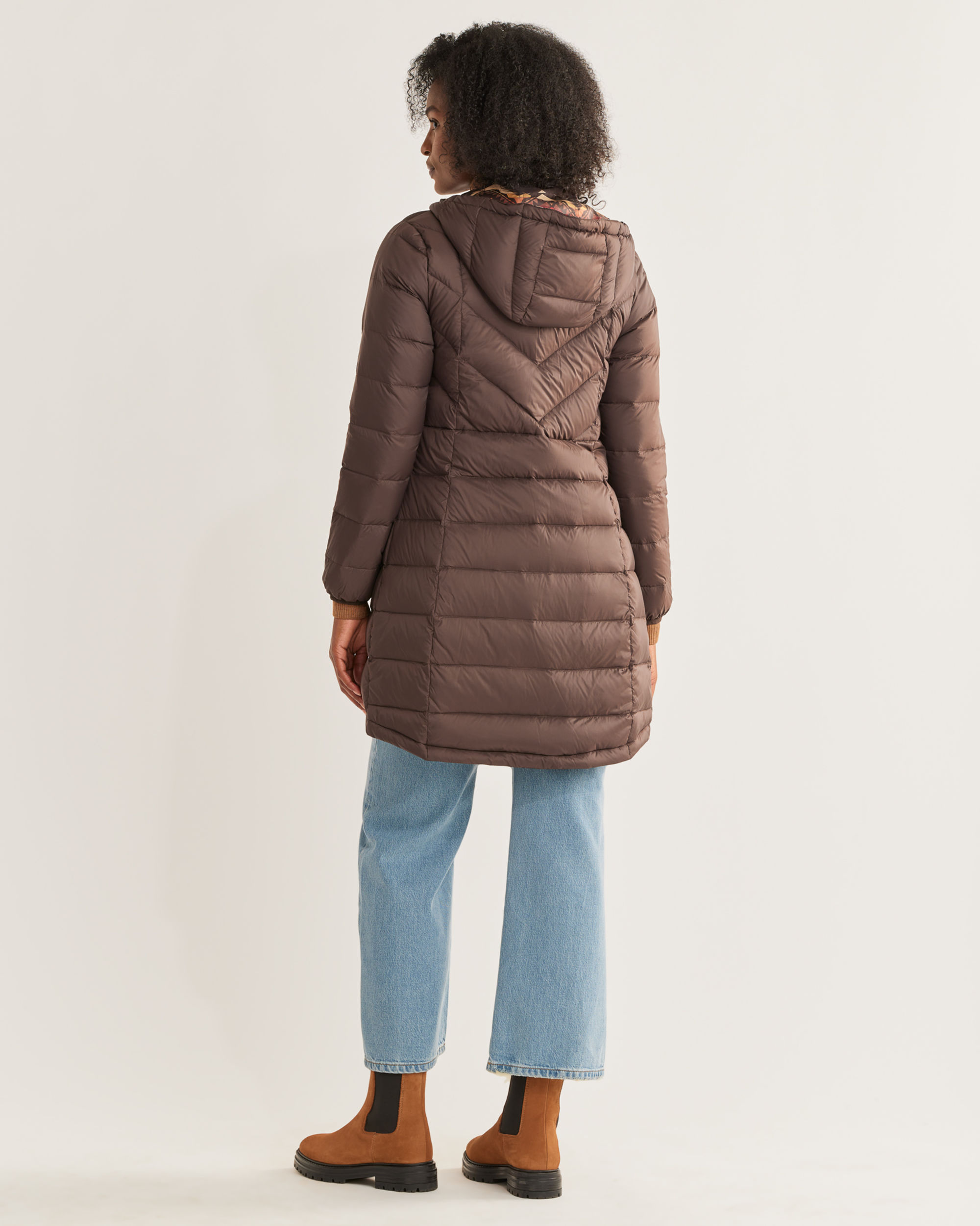 WOMEN'S LONG PACKABLE DOWN REVERSIBLE ANORAK | Pendleton