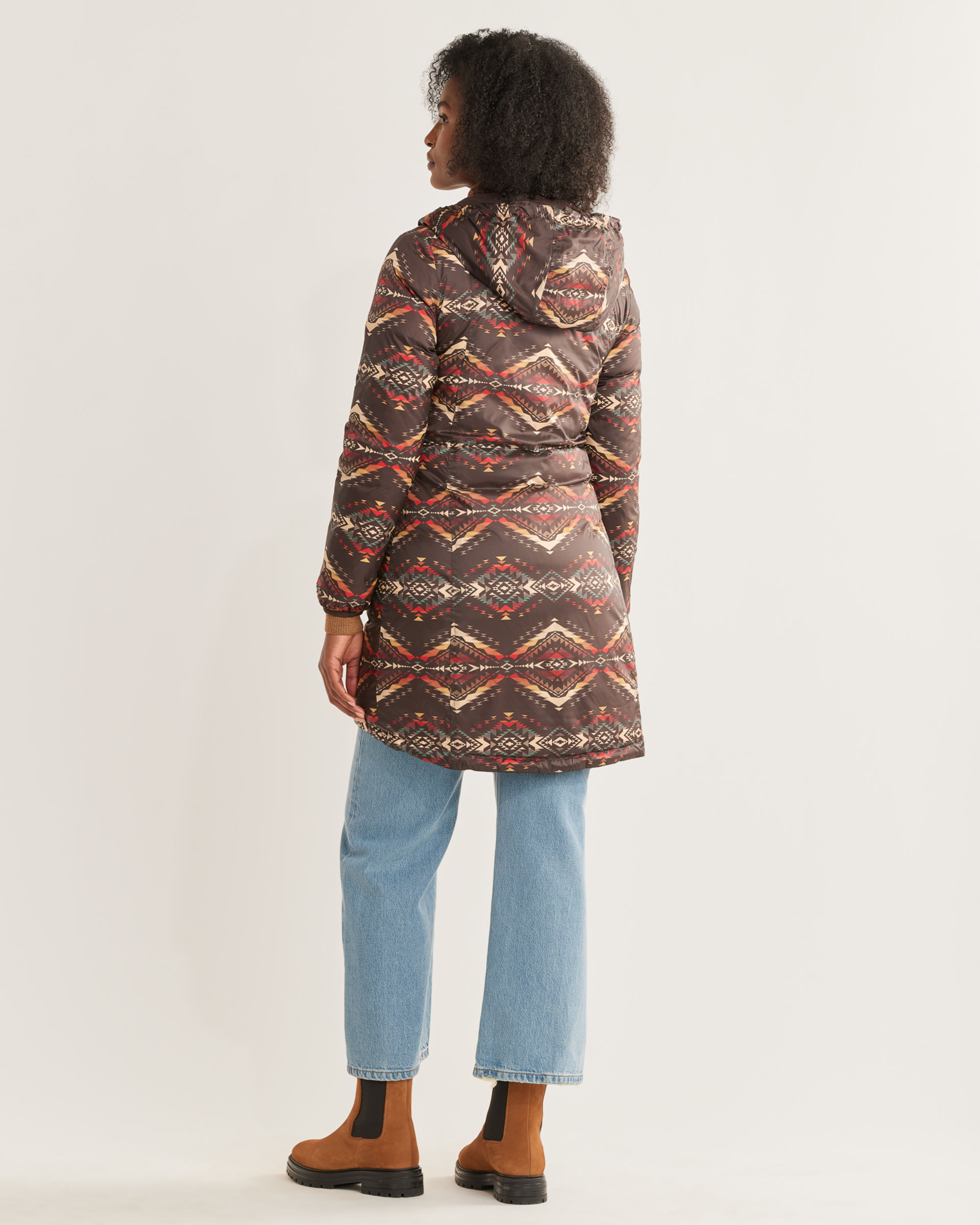 WOMEN'S LONG PACKABLE DOWN REVERSIBLE ANORAK | Pendleton