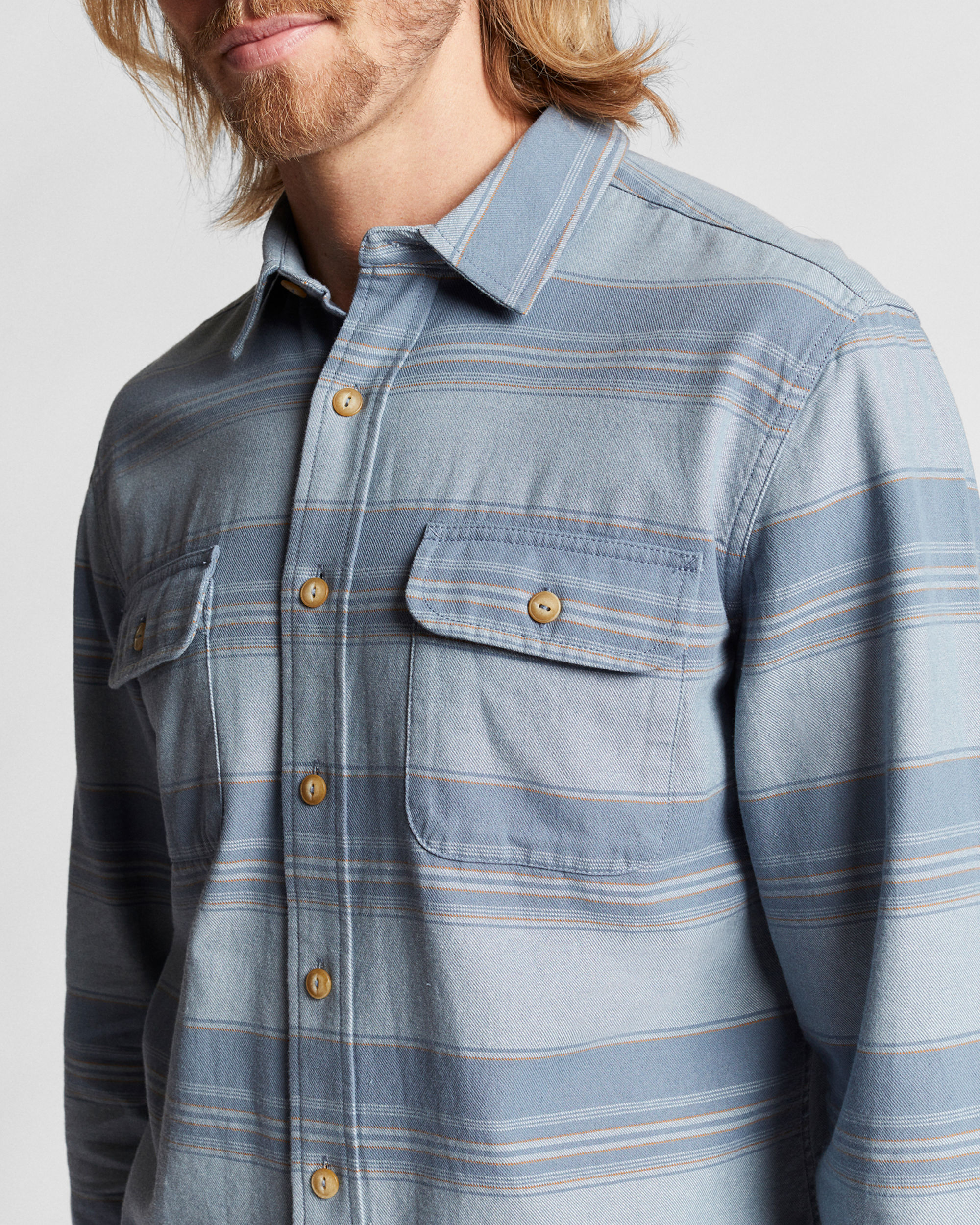 MEN'S STRIPE BEACH SHACK COTTON SHIRT