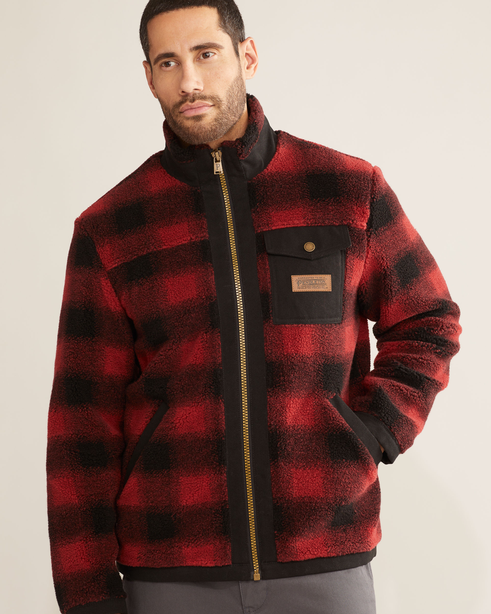 MEN'S LONE FIR STAND-COLLAR FLEECE JACKET | Pendleton