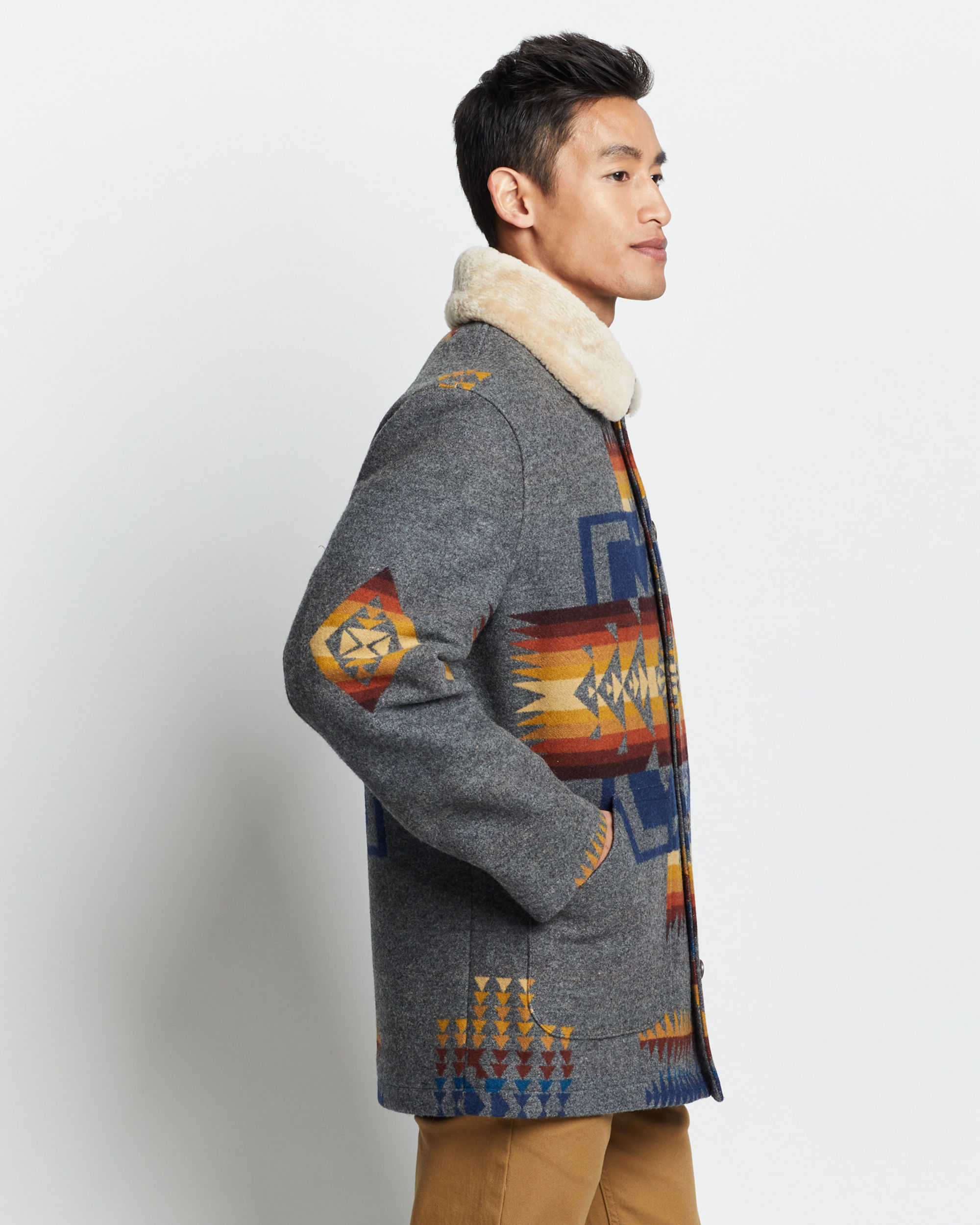 MEN'S BROWNSVILLE SHEARLING-COLLAR COAT | Pendleton