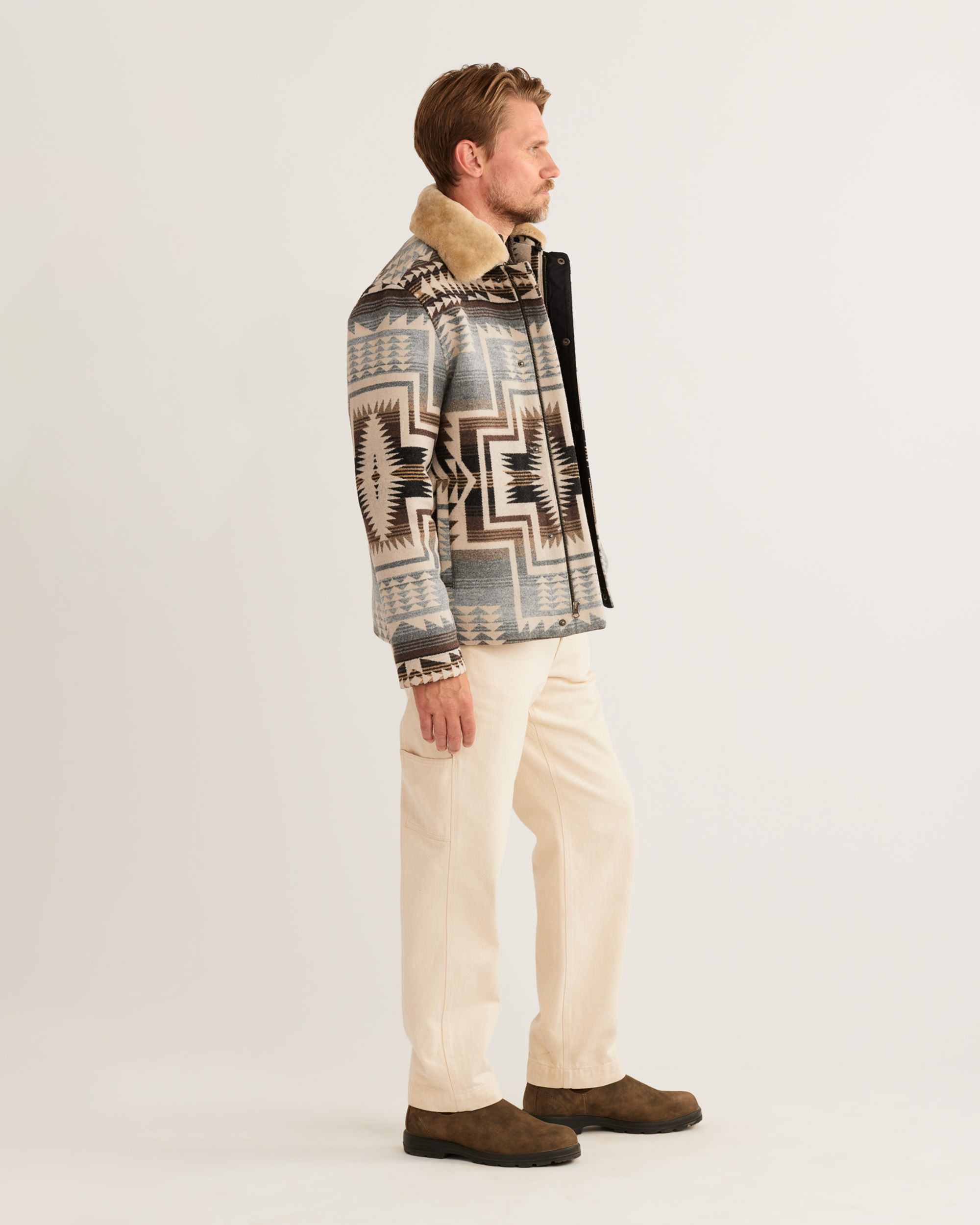 MEN'S SILVERTON SHEARLING-COLLAR WOOL COAT | Pendleton