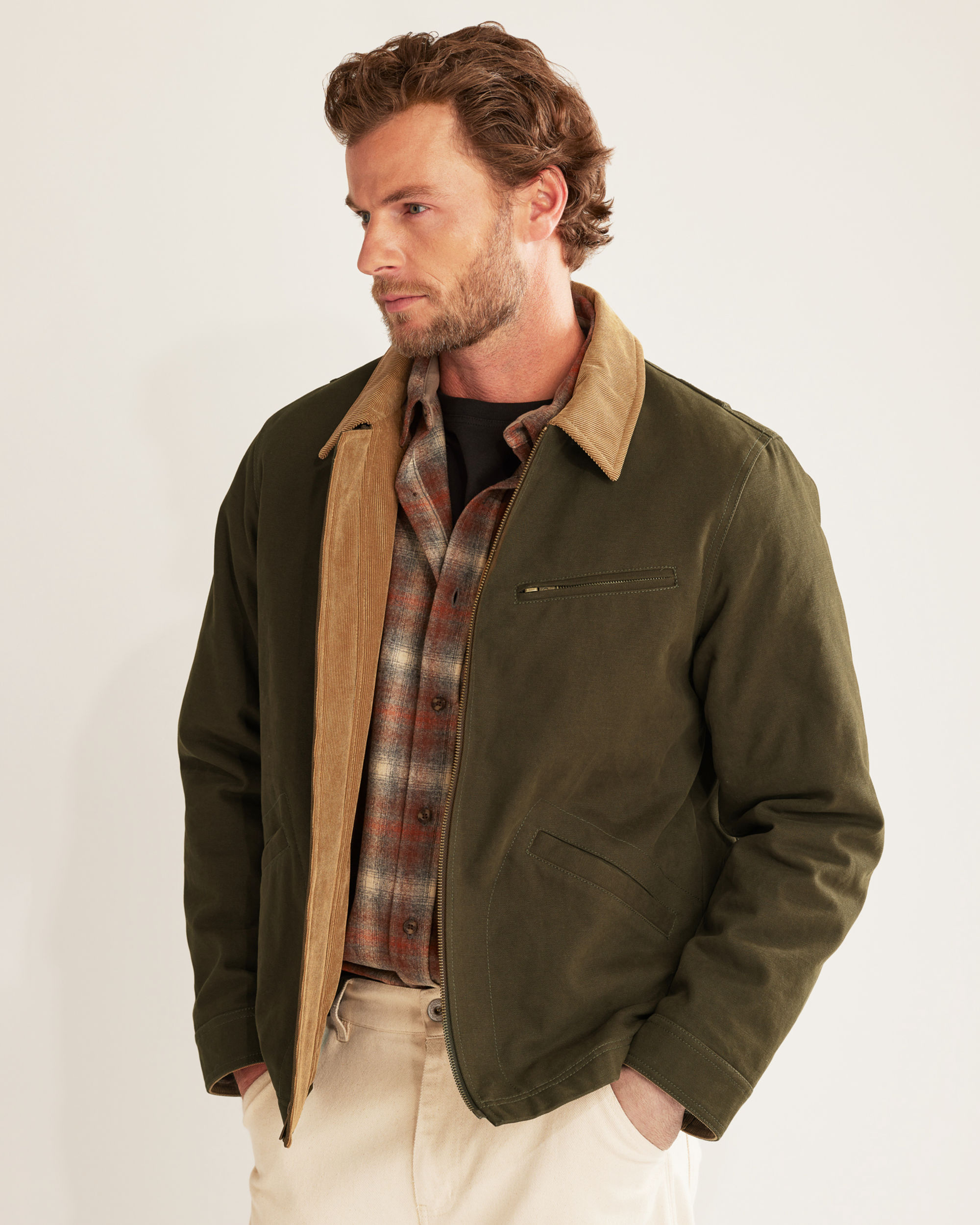Stay Warm in the Men's Tahoma Canvas Trucker Jacket | Pendleton