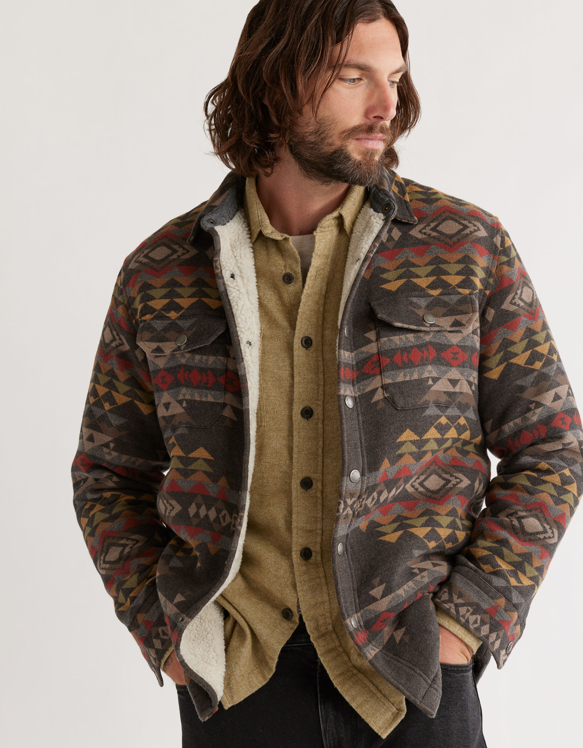 Shop Our Men's Doublesoft Sherpa-Lined Shirt Jacket | Pendleton