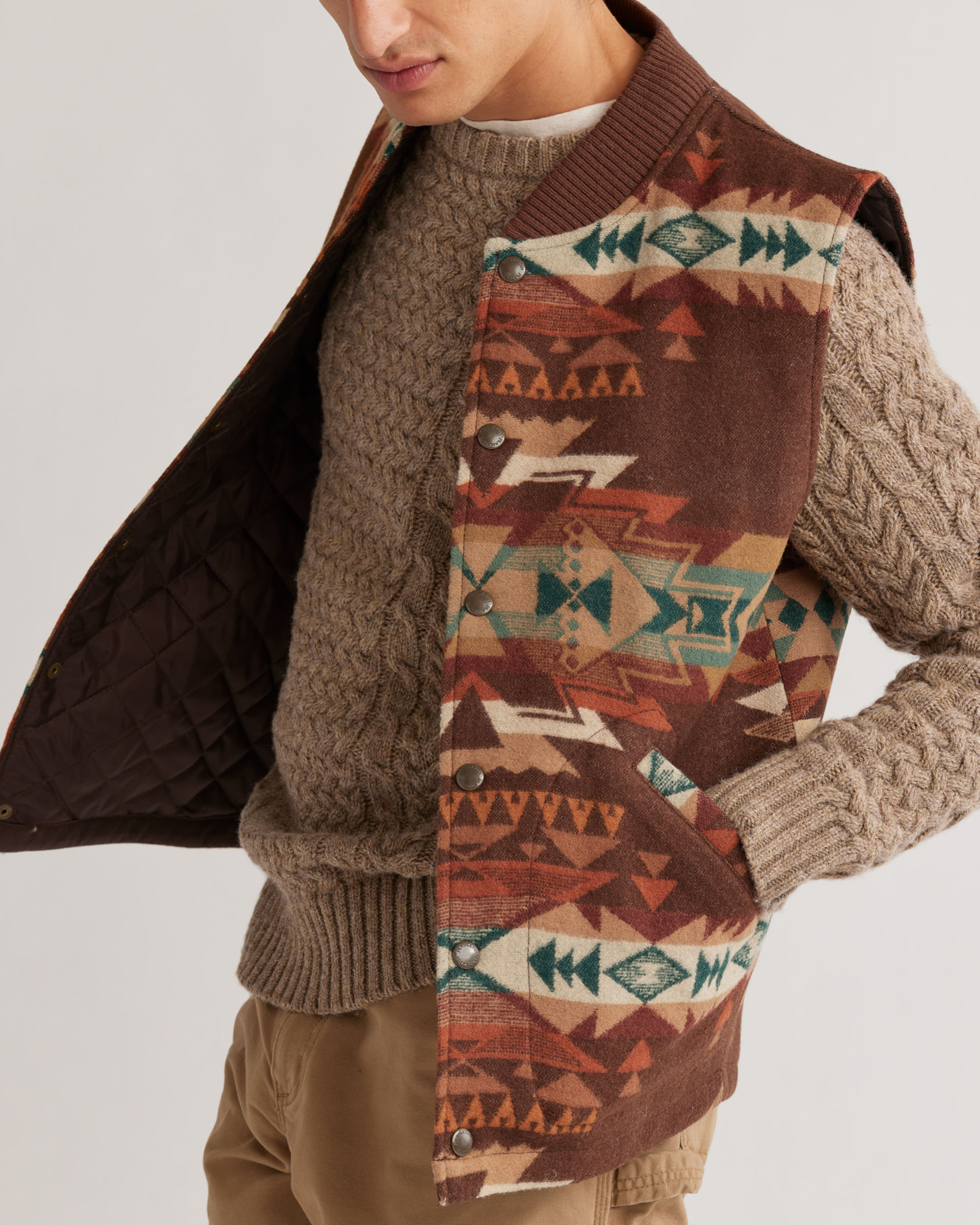 Shop Our Pendleton Men's Parkdale Quilted Snap Wool Vest | Pendleton