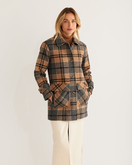 WOMEN'S NAPA BUTTON-FRONT BARN COAT | Pendleton