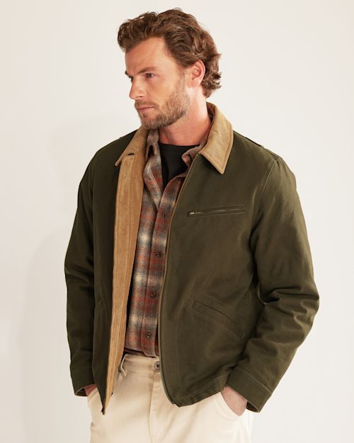 Stay Warm in the Men's Tahoma Canvas Trucker Jacket | Pendleton